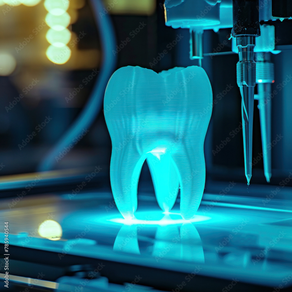 Dental 3D Printing Technology A 3D Printed Tooth in front of an ...