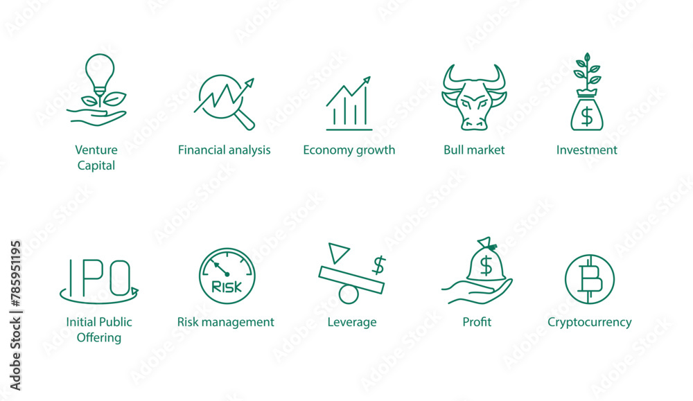 Financial Icons Collection: Vector Illustrations for Venture Capital ...