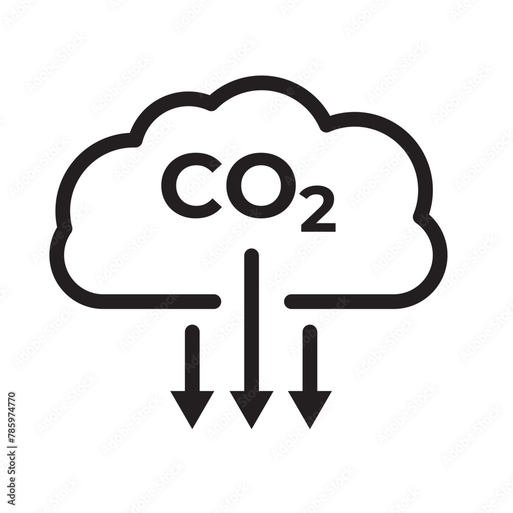 CO2 emissions icon. Ecology and environment symbol. Sign vector carbon ...