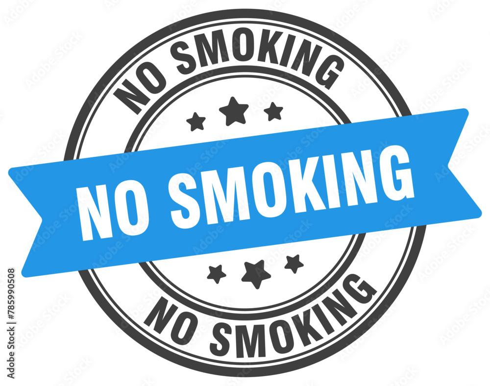 no smoking stamp. no smoking label on transparent background. round ...