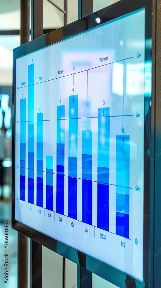 Sets up a public health display where bar charts in cool blues track ...
