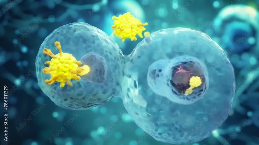 The fifth image depicts the process of mitosis with the protozoans ...