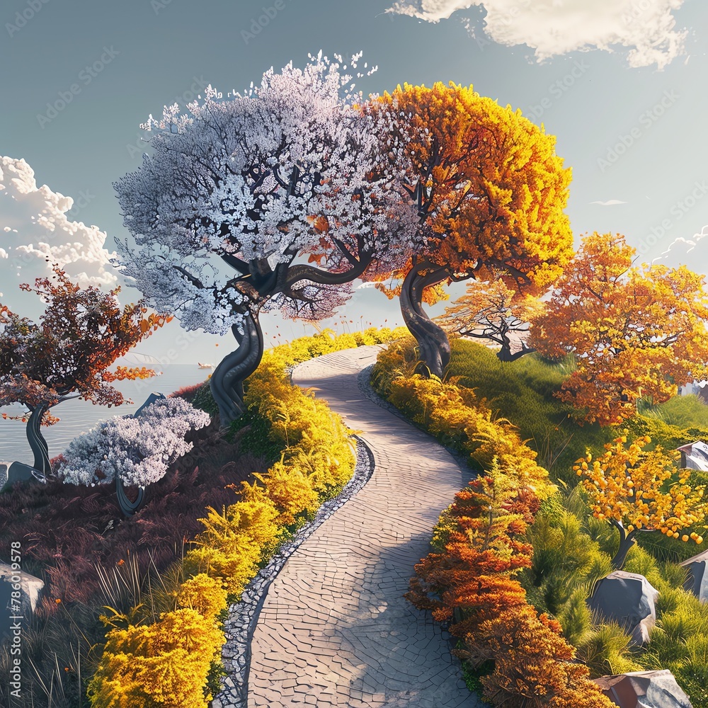 Change Journey visualized as a path winding through seasons, personal ...