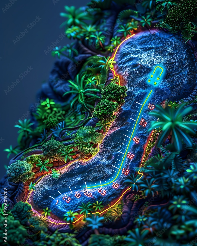 Environmental footprint shown as a digital gauge measuring the impact ...
