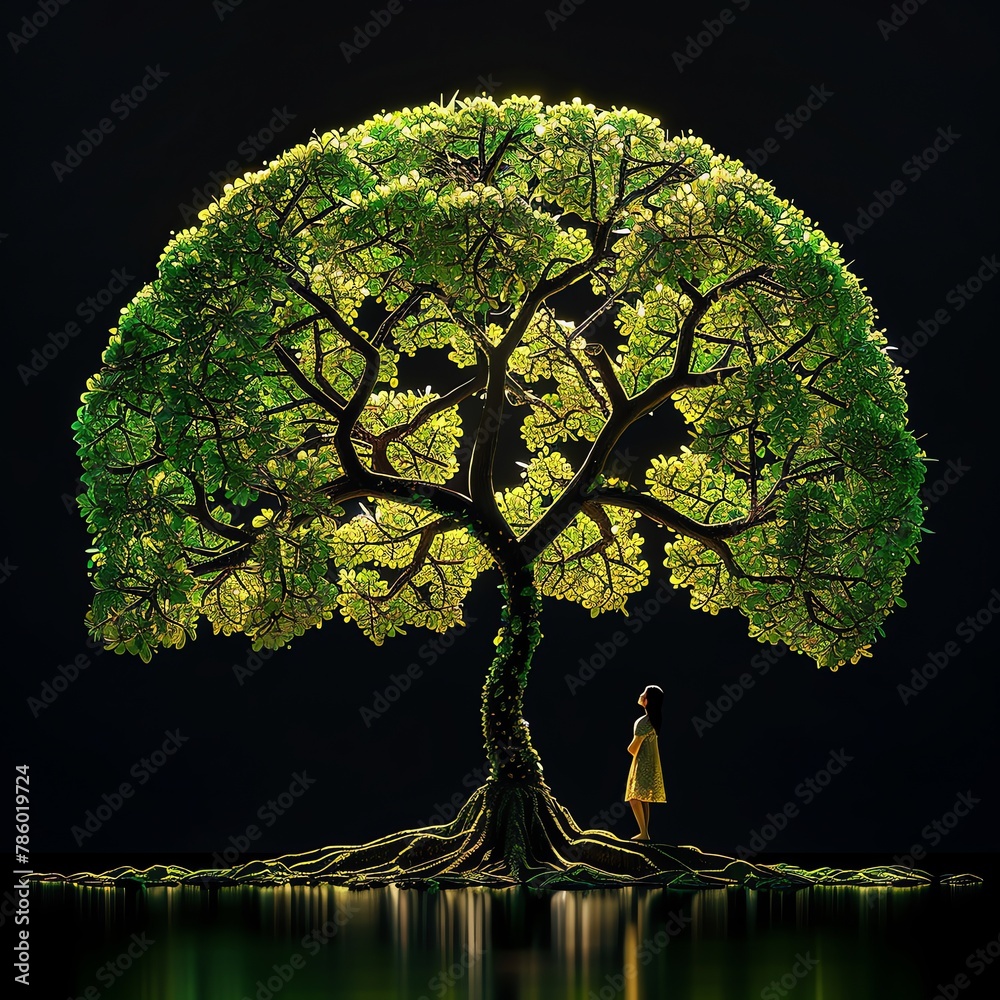 Female fecundability represented as a flourishing tree, roots and ...