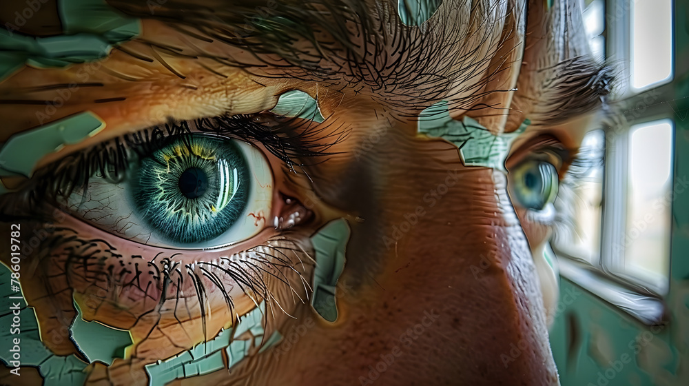 Eyes of desolation: a reflection on mental illness Stock Illustration ...