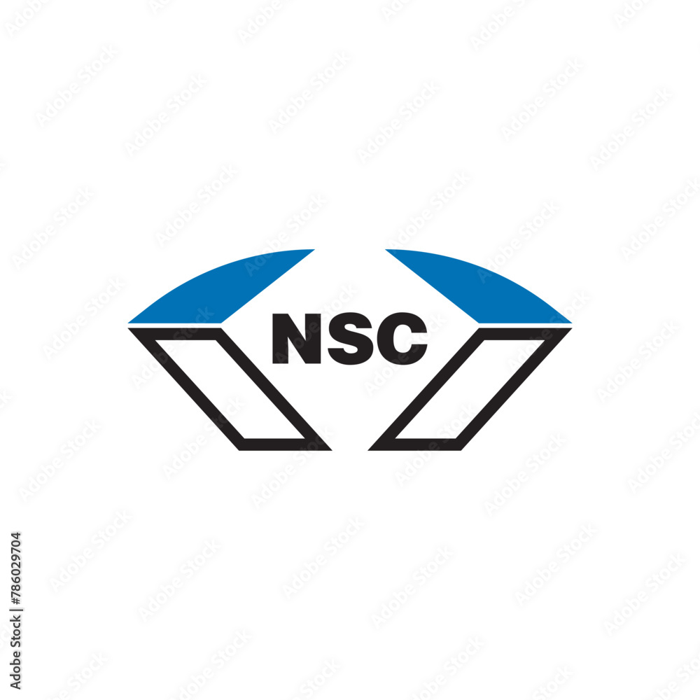 NSC letter logo design on white background. NSC logo. NSC creative ...
