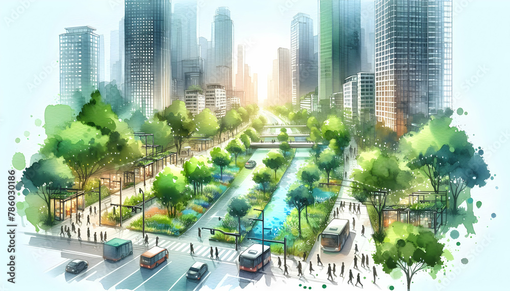 Urban Oasis: Earth Day Watercolor Interpretations of Urban Green Spaces ...