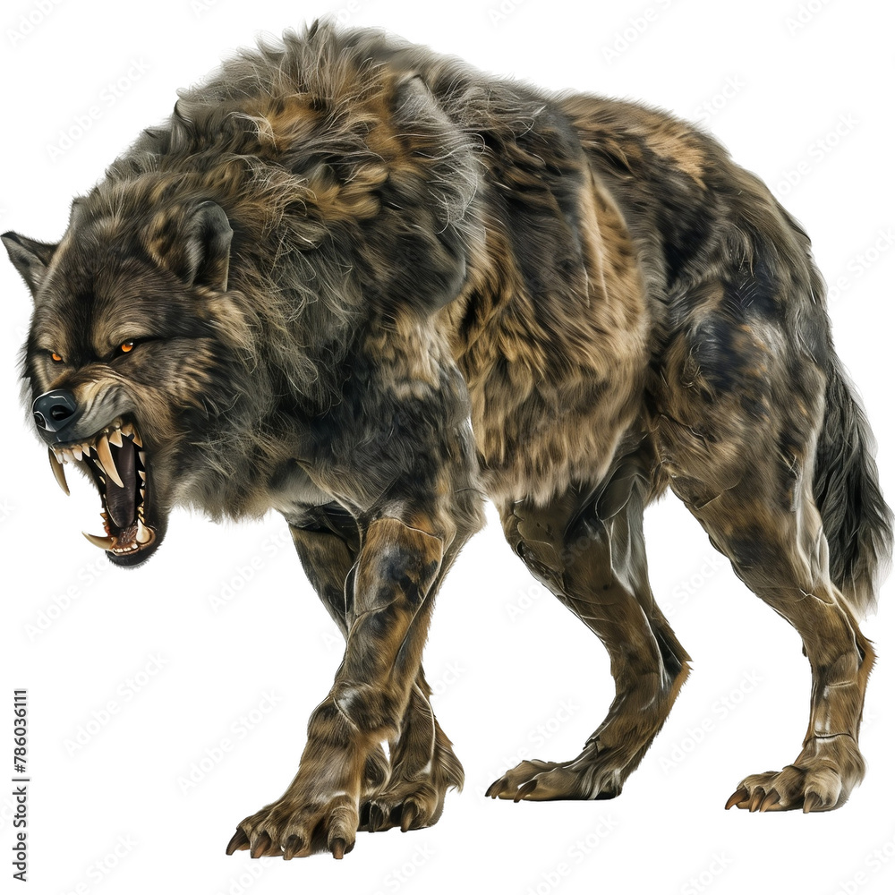 Dire wolf on transparent background. Ice age megafauna and extinct ...