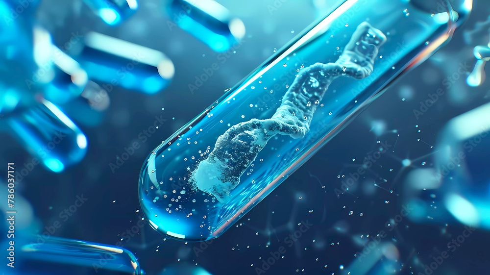 Test tube dna sample for medical testing. Generative ai design concept ...