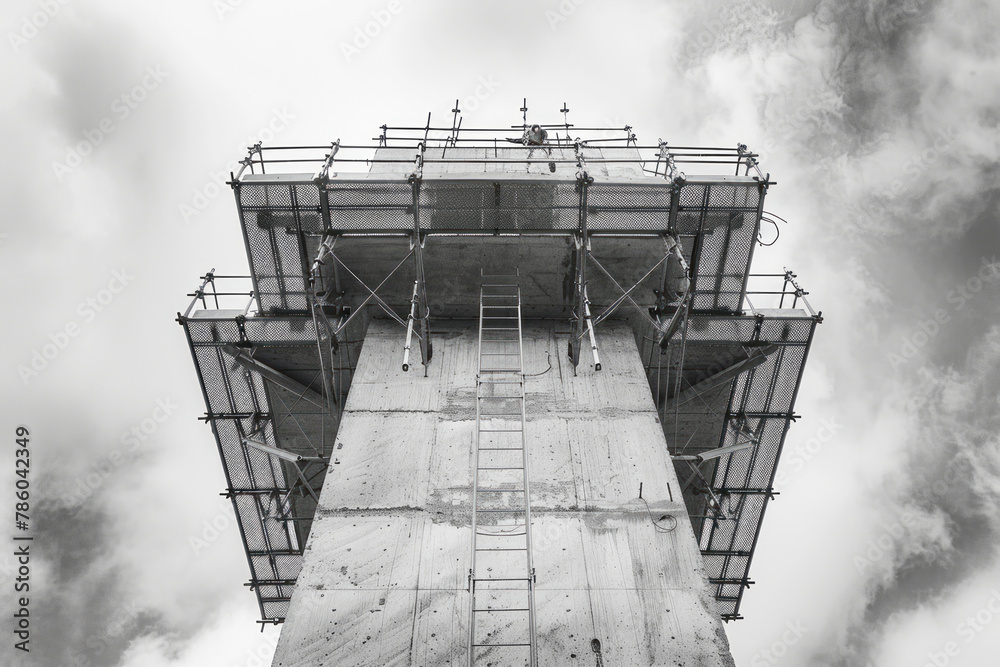 Rising Structure - A mid-construction image of the towering structure ...