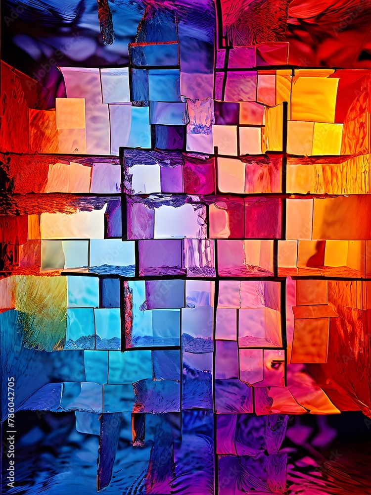 sequence of photos transitioning through a range of digital distortion ...