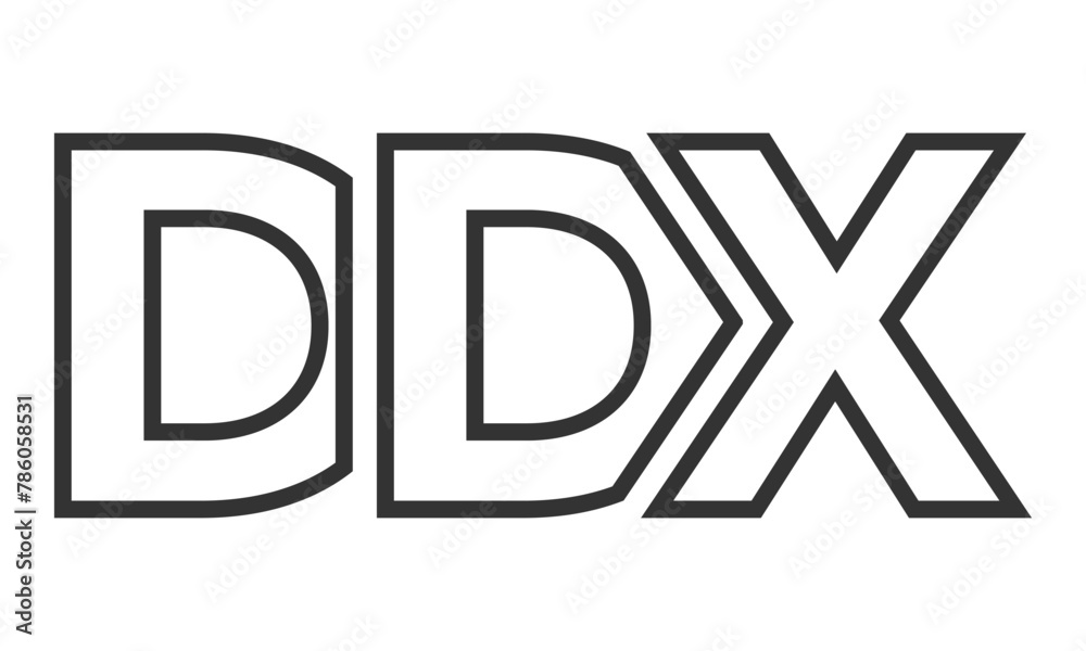 DDX logo design template with strong and modern bold text. Initial ...