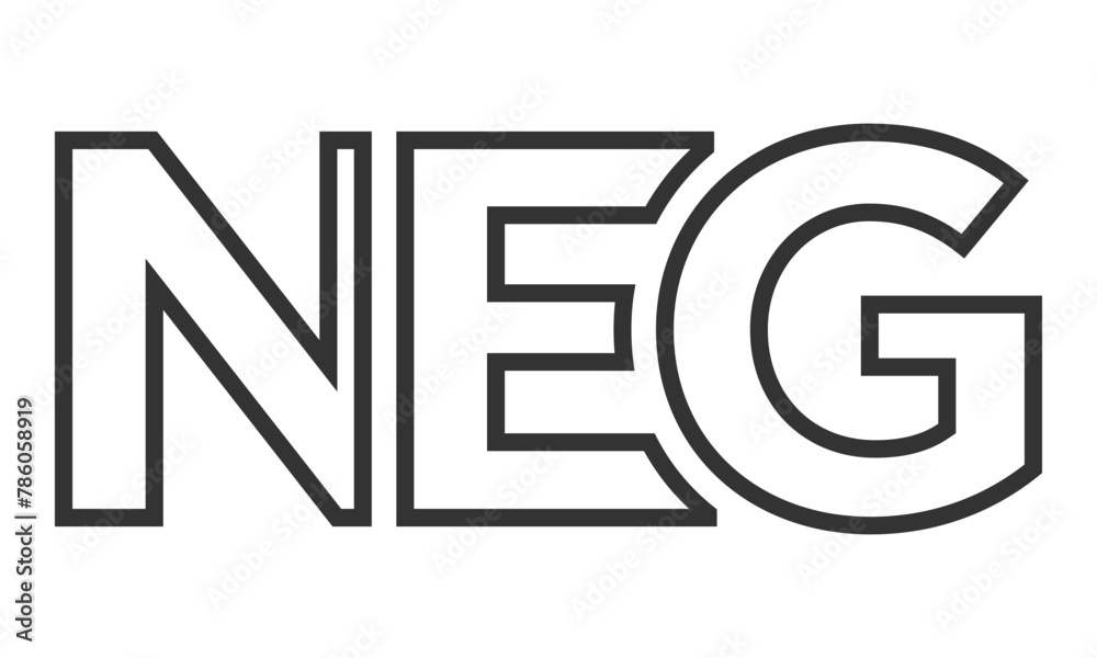 NEG logo design template with strong and modern bold text. Initial ...