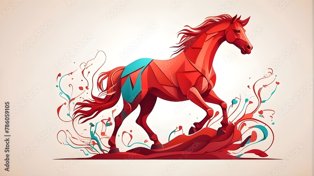 Continuous Single Line Drawing of a Running Horse Icon on White ...