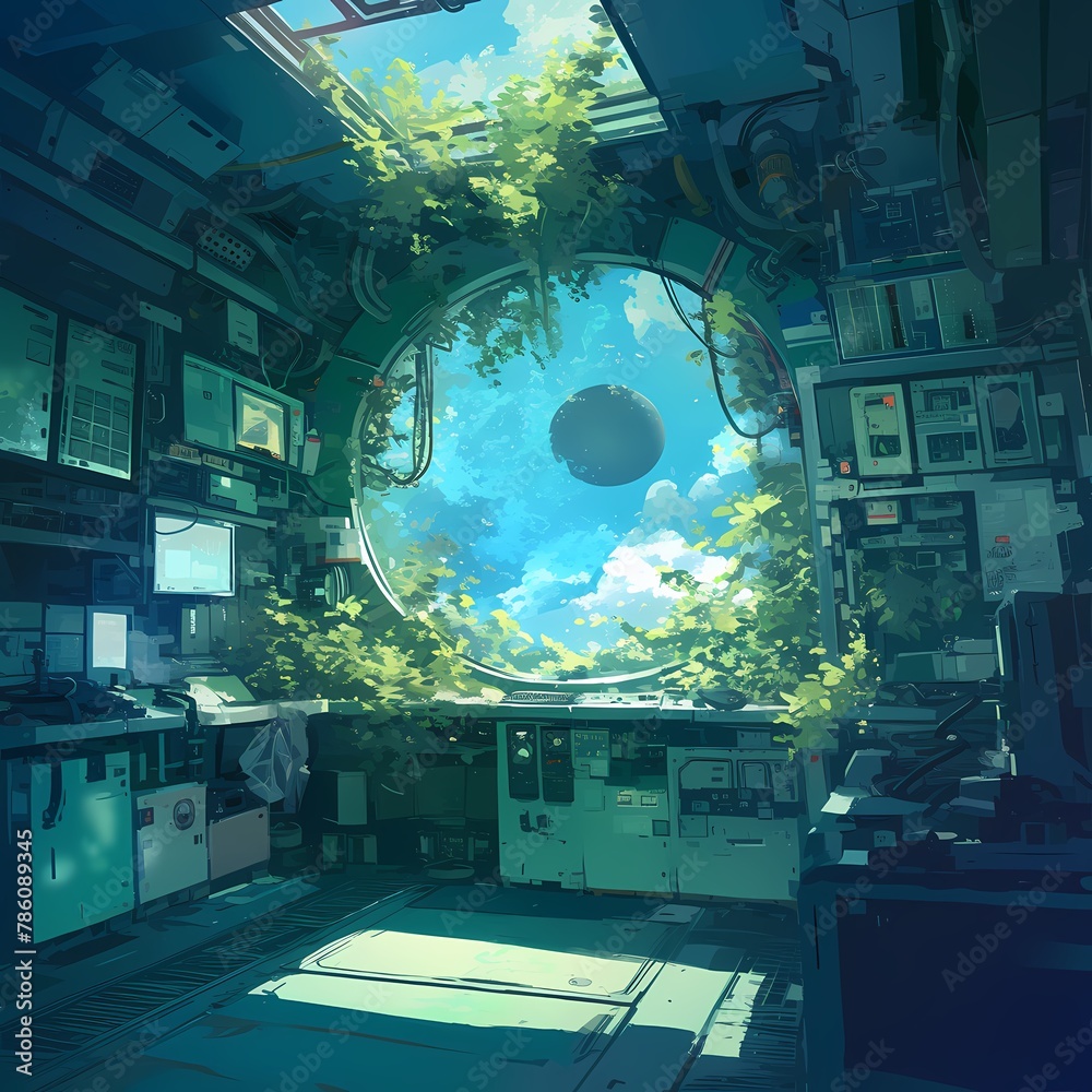 Explore the Secrets of an Ancient Lab Amidst the Cosmos - Stock Image ...