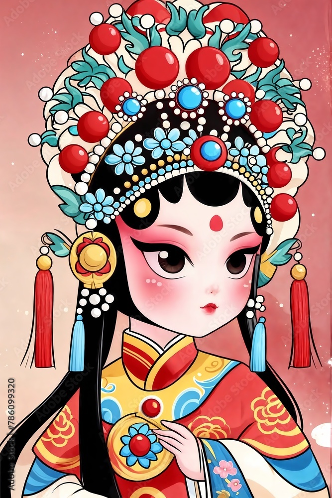 AI generated illustration of an adorable cartoon girl dressed in a ...