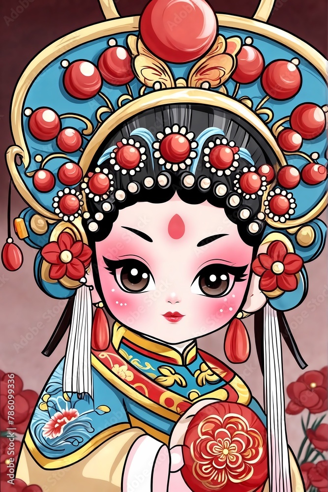 AI generated illustration of an adorable cartoon girl dressed in a ...