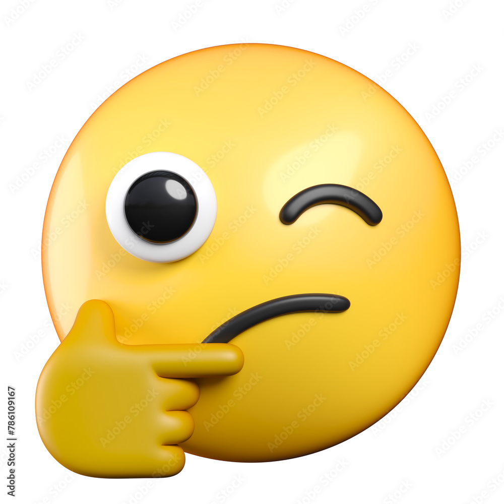 Ilustração do Stock: Thinking Face emoji, a face with furrowed eyebrows ...