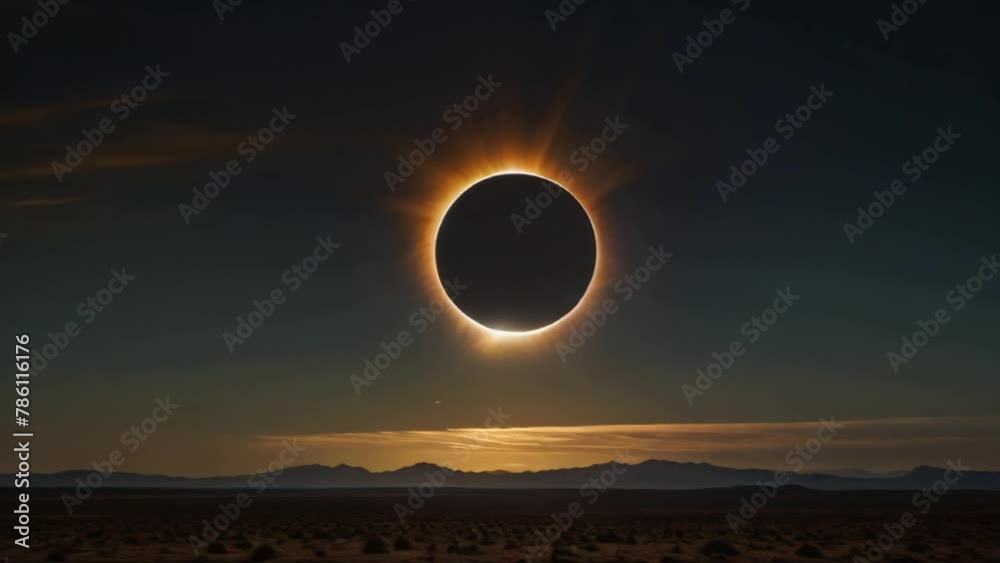 Vidéo Stock A time-lapse photo of a solar eclipse casting a dramatic ...