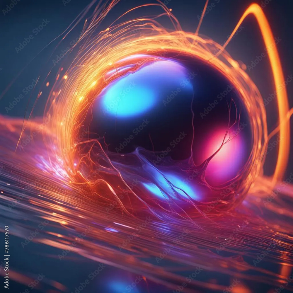 AI generated illustration of a momentum orb perpetual motion Stock ...