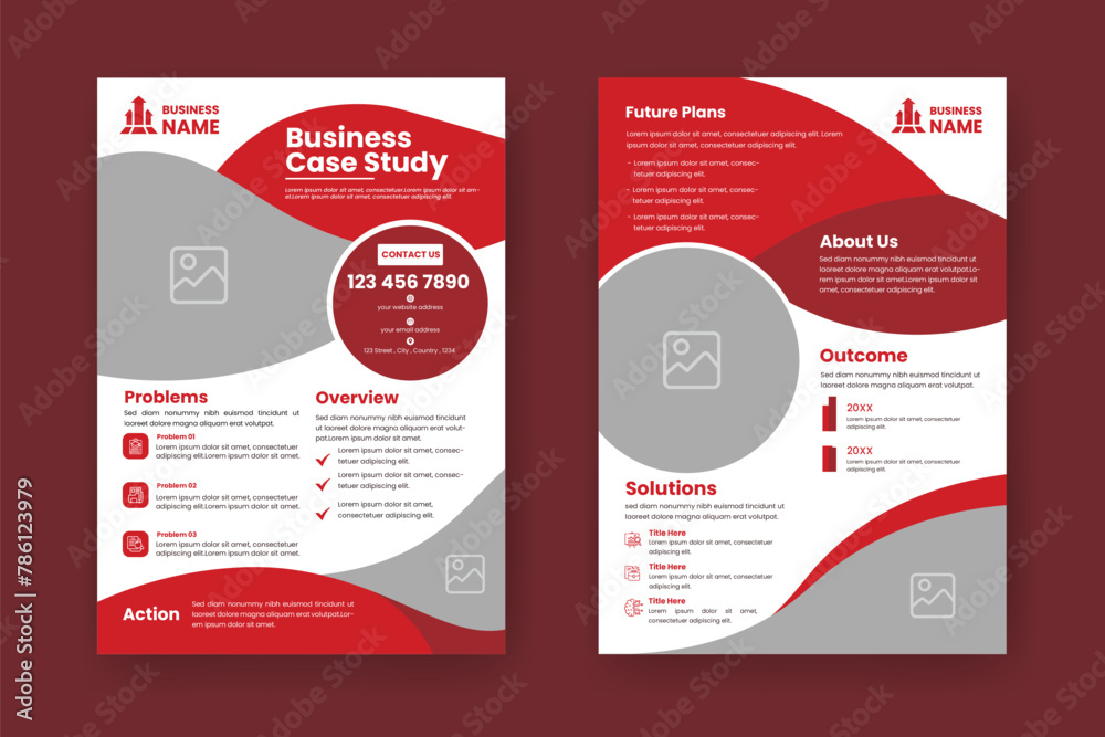 Case Study Layout Template. Minimalist Business Report with Simple ...