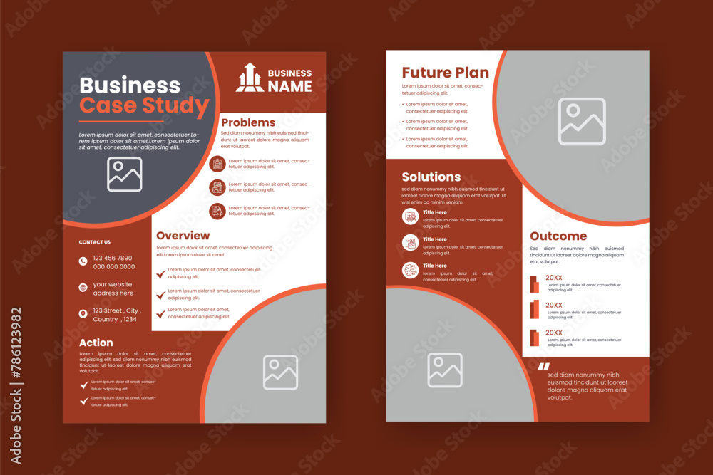 Case Study Layout Template. Minimalist Business Report with Simple ...