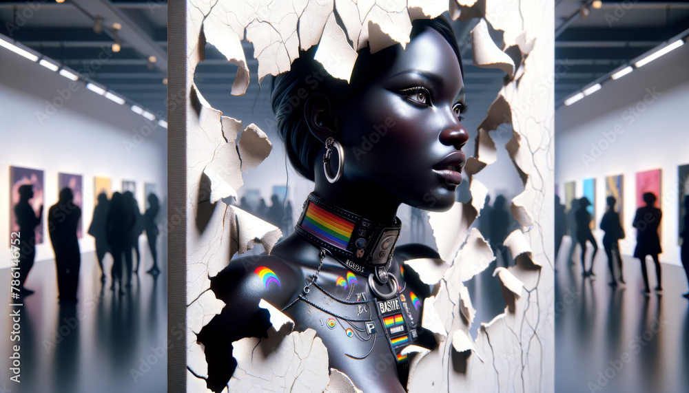 Emergent Identity: Modern African Woman with LGBTQ Pride in Art Gallery ...