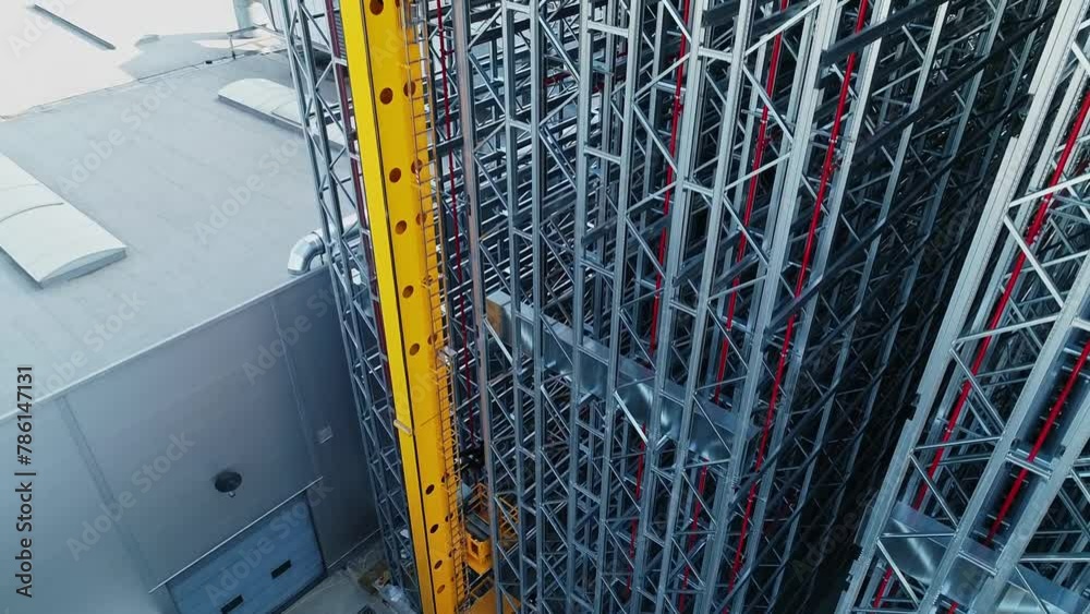 Vidéo Stock Warehouse With Metal Shelves construction site. Large ...