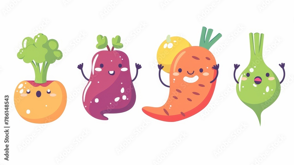 The stomach is bursting with healthy food, fruits, vegetables, and fish ...