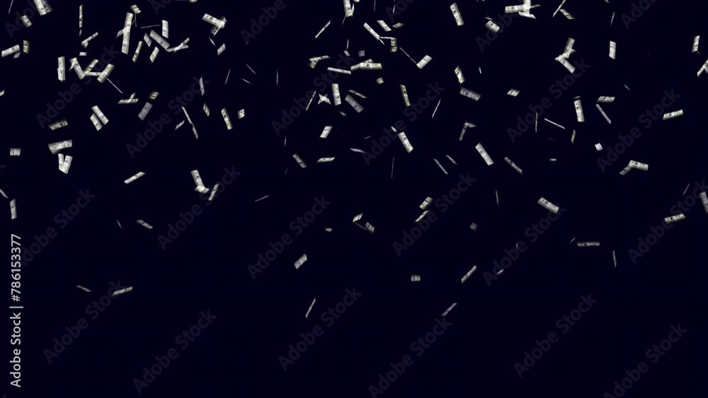 Money drop. Money rain animation on transparent background. Falling ...