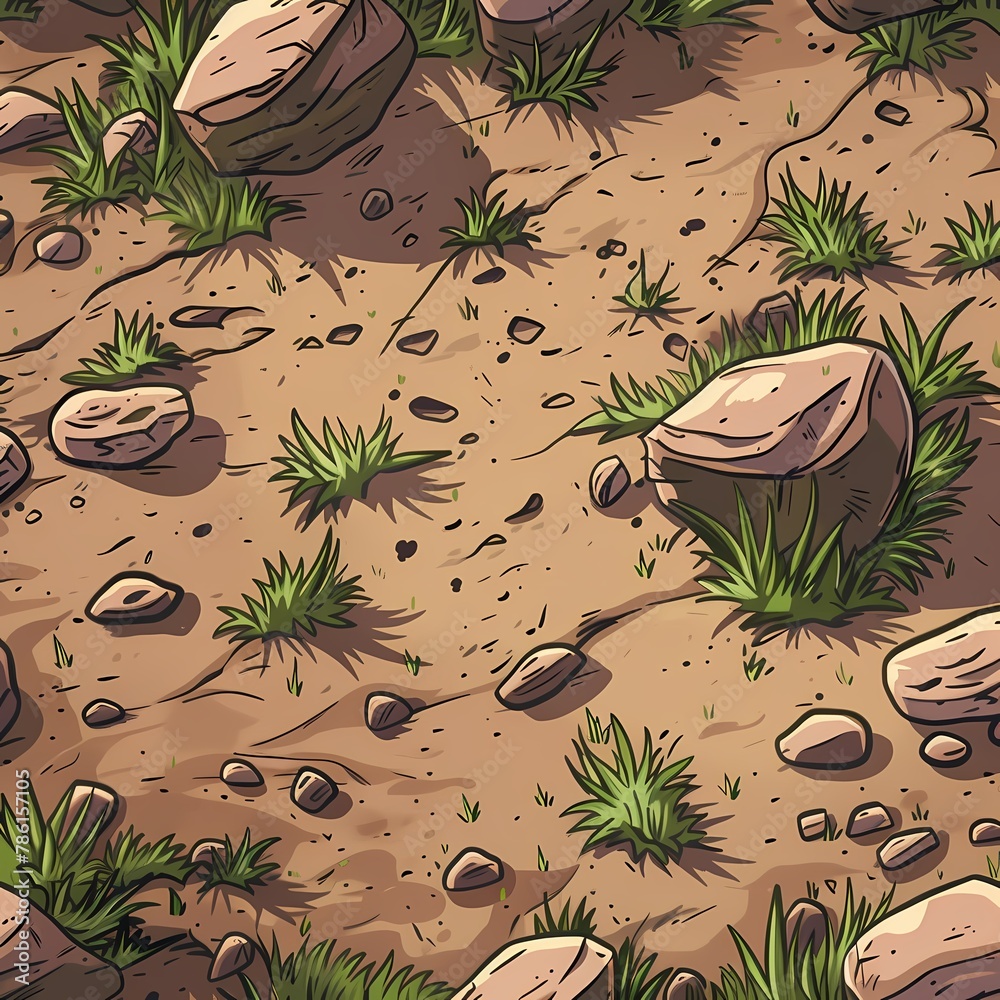 Ground texture, Cartoon Illustration, top view, Pattern Stock ...