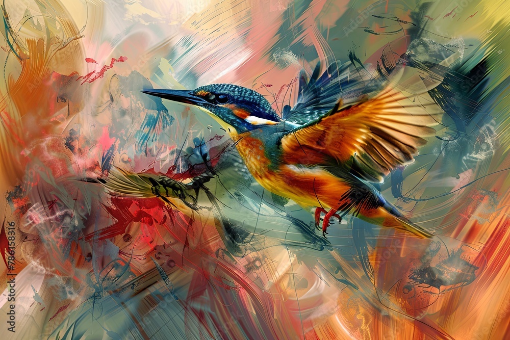 graceful movements of birds in flight, ultra detailed dynamic ...