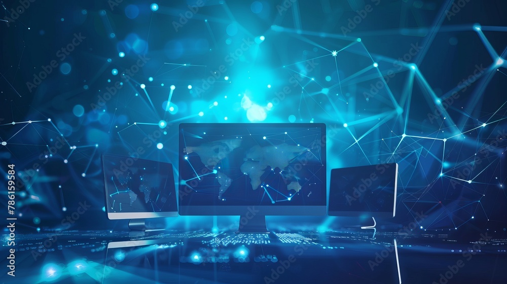 PPT clean background image. Icons related to computer hardware and ...