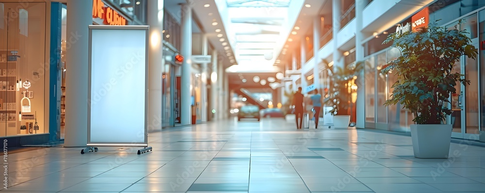 Informative Directory Poster at Modern Shopping Mall Entrance Guiding ...