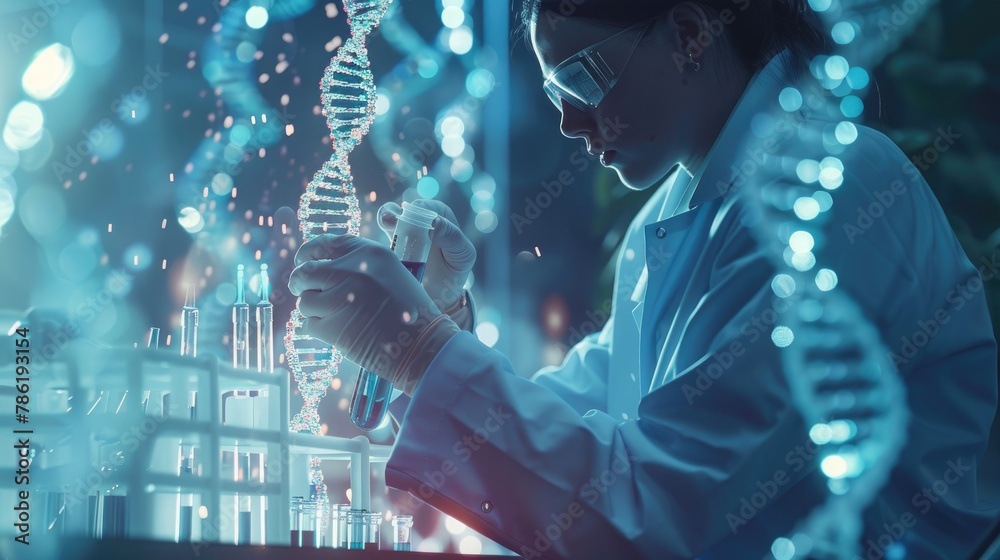 Science experiments, A doctor is doing some experiments in the lab in a ...