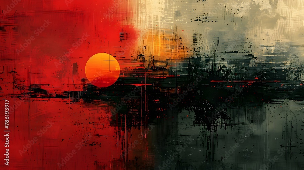 An abstract painting depicting the feeling of isolation and detachment ...