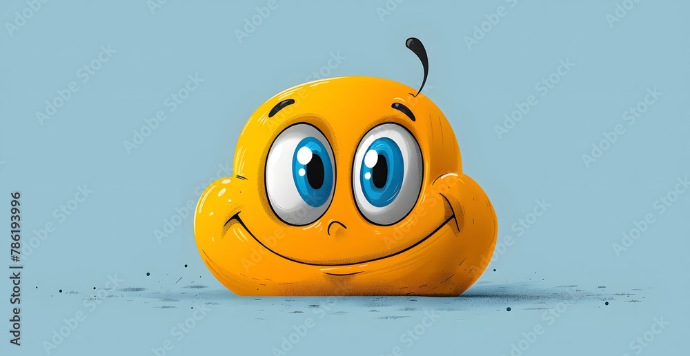 Cartoon outline, slightly distorted smug face, fun, minimal color ...