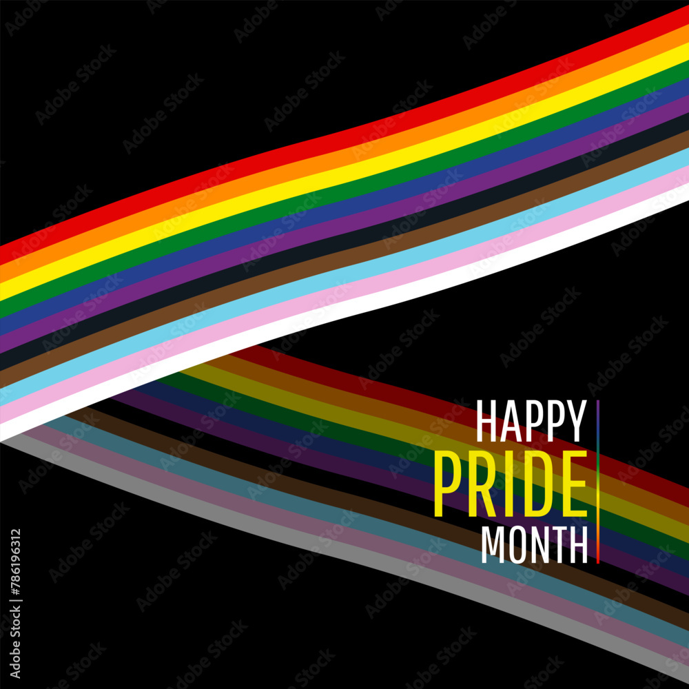 Poster Inclusive Pride Background with Progression Pride Flag Colours ...