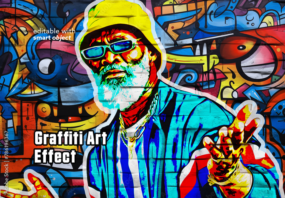 Graffiti Art Effect with Ai Backgrounds Stock Template | Adobe Stock
