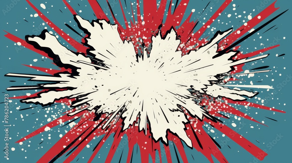 Vintage comic book explosion cover with retro light and dots for a ...