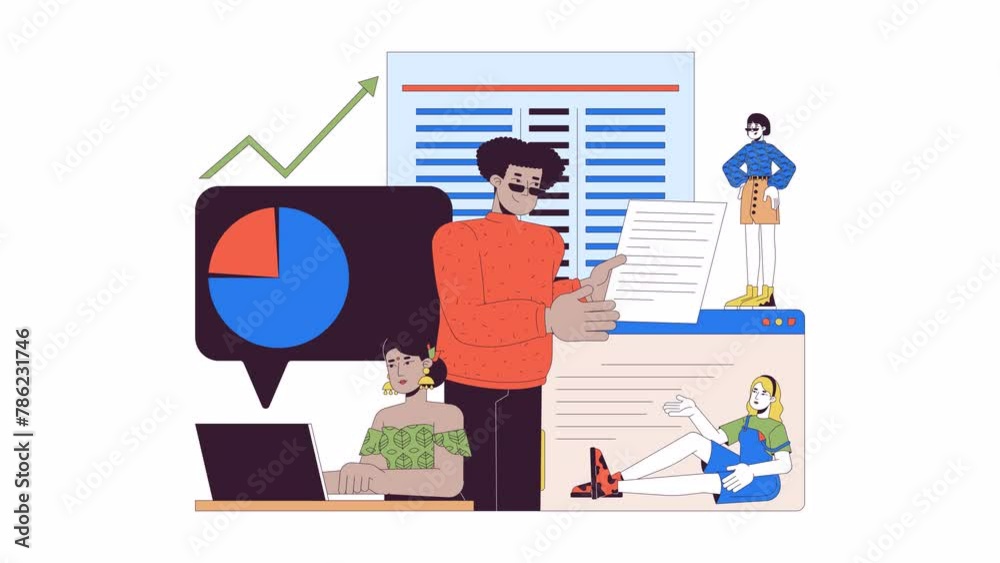 Vidéo Stock Accounting service for business line 2D animation ...