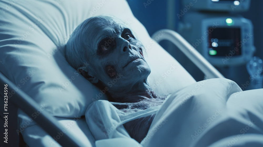 fatal disease caused by a virus or bacteria, man is dying, highly ...