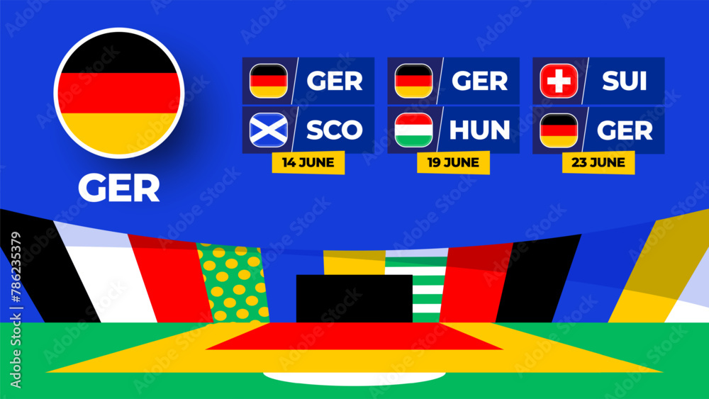 Germany football 2024 match versus set. National euro team flag 2024 ...