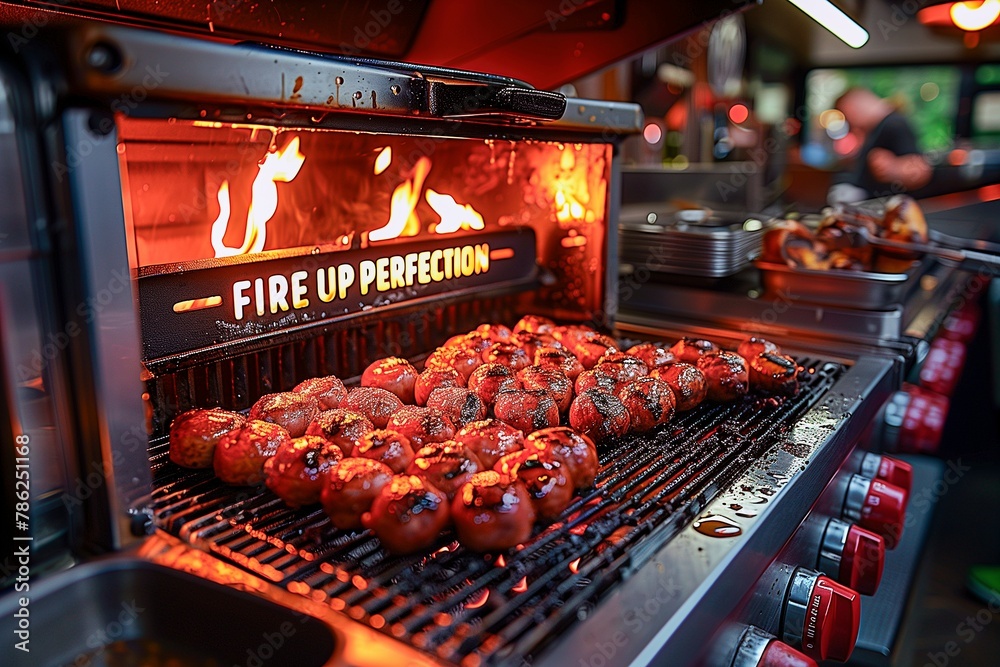 Luxurious grilling experience captured in action, with juicy barbeque ...