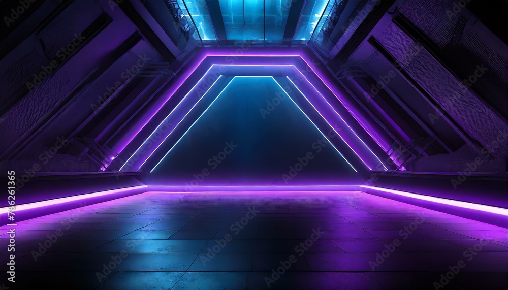 Wallpaper Triangle tunnel or corridor sepia colors neon glowing lights ...