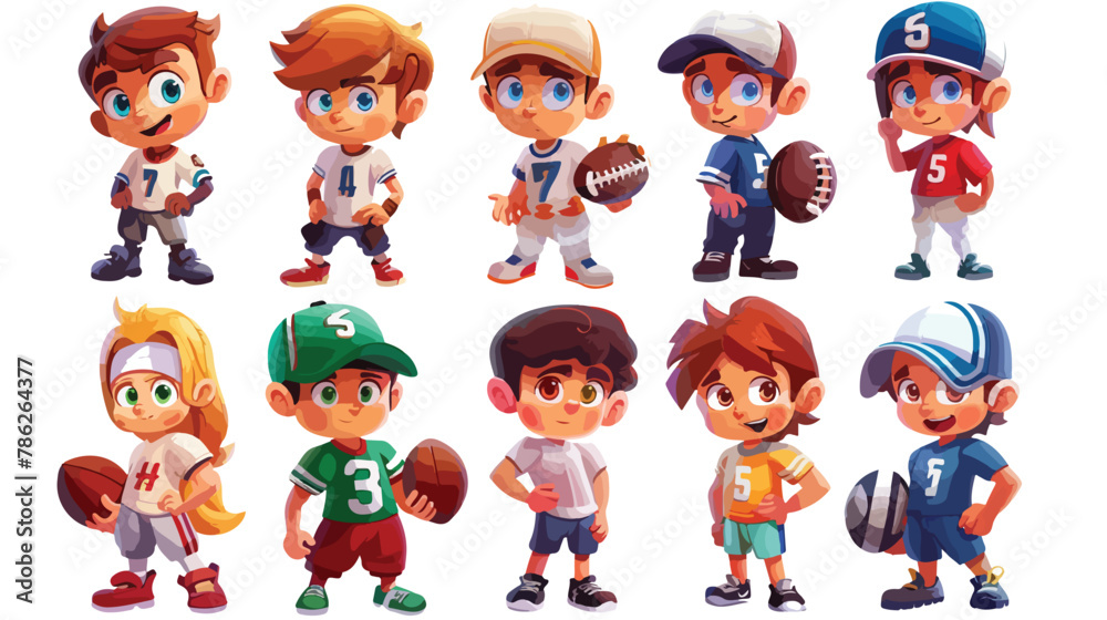 Kids dream job clipart cartoon. Cute football player Stock Vector ...
