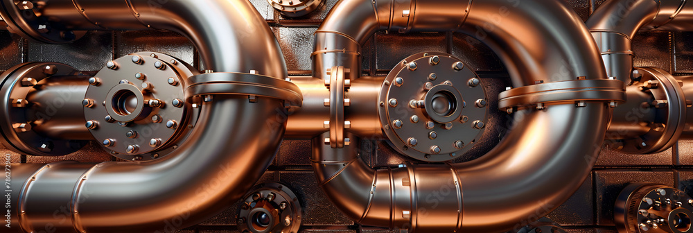 Detailed pipes and gas pipeline for combustion and energy supply metal ...