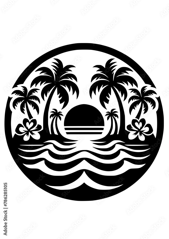 Hawaii SVG, Palm tree SVG, Hawaii Landscape, Hawaii Silhouette, Palm ...