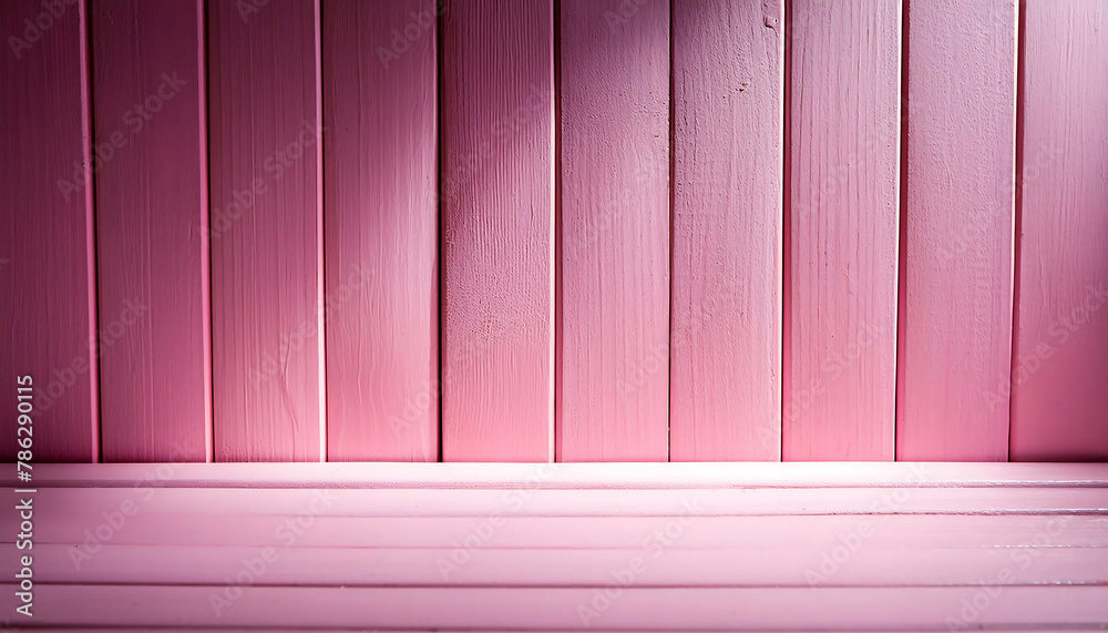 Vintage Wooden Interior: Light Pink wood table and bench, the lighting ...
